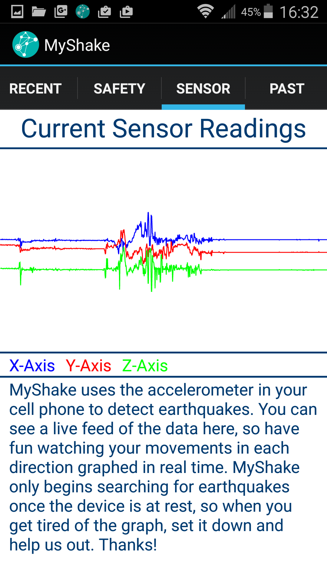 MyShake App – Current Sensor Readings – Tualatin Valley Gem Club